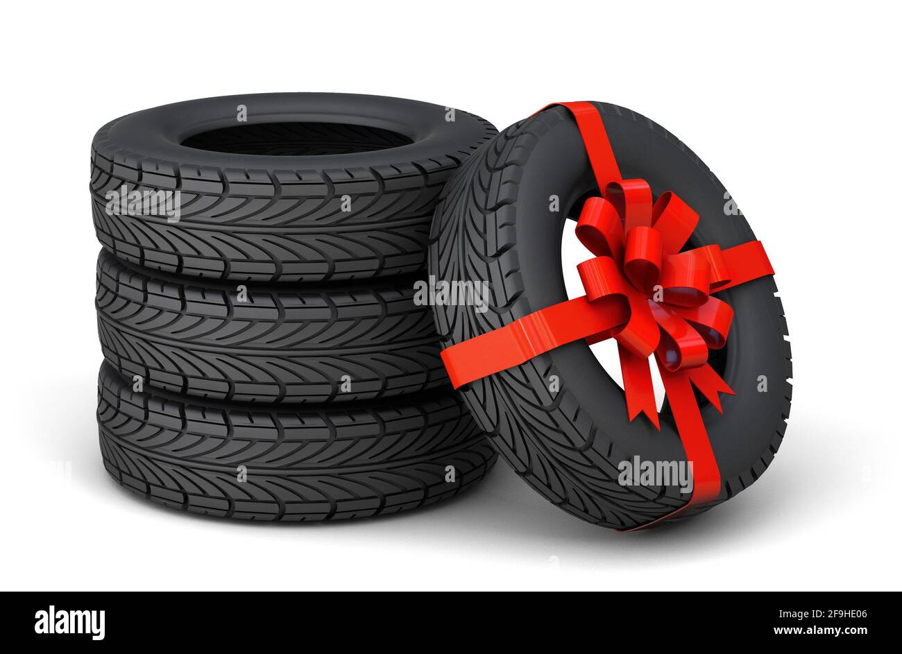 Red sports car tied with bow hi-res stock photography and images - Alamy