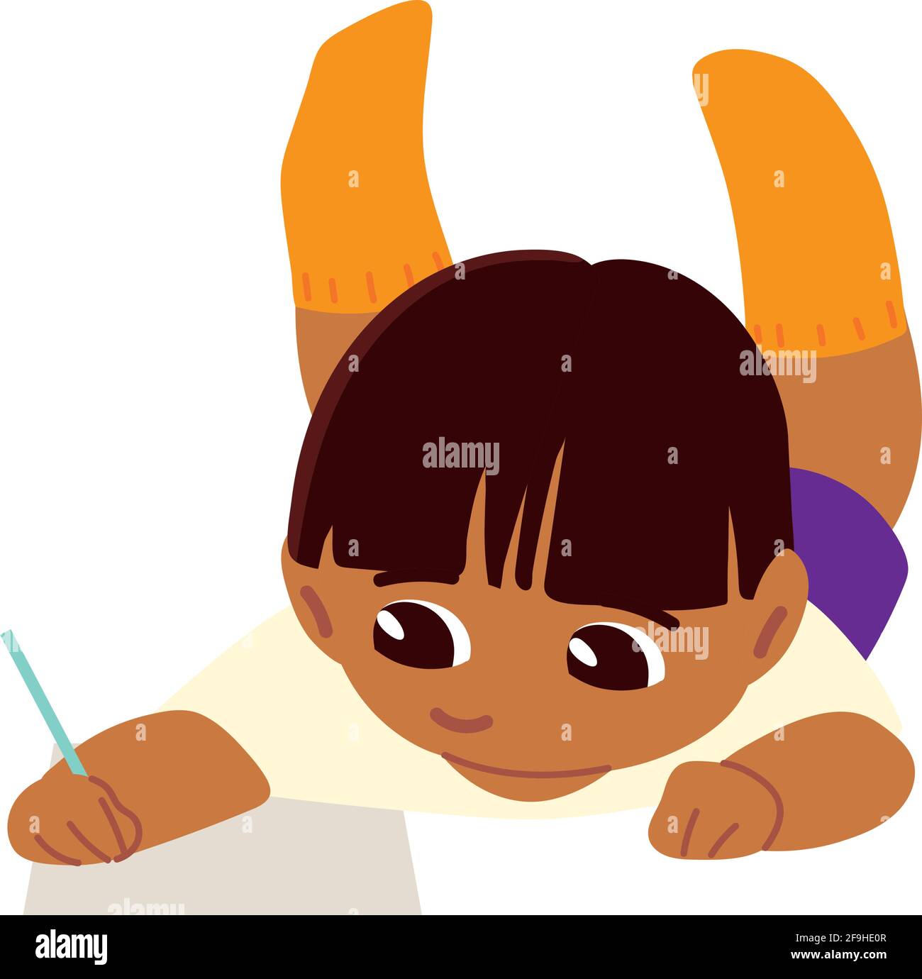 Child writing pen letter Cut Out Stock Images & Pictures - Alamy
