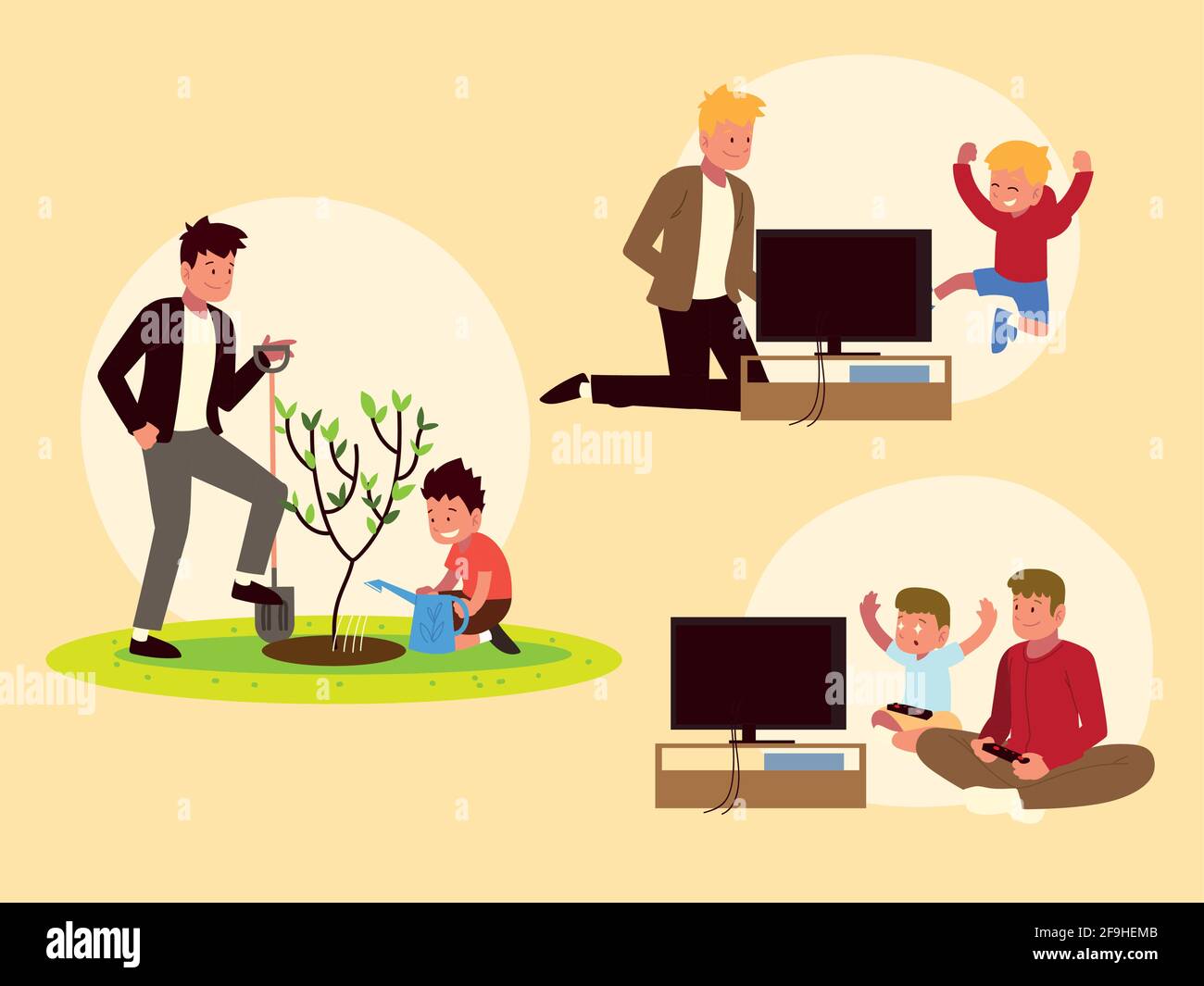 parenthood activities cartoon Stock Vector Image & Art - Alamy