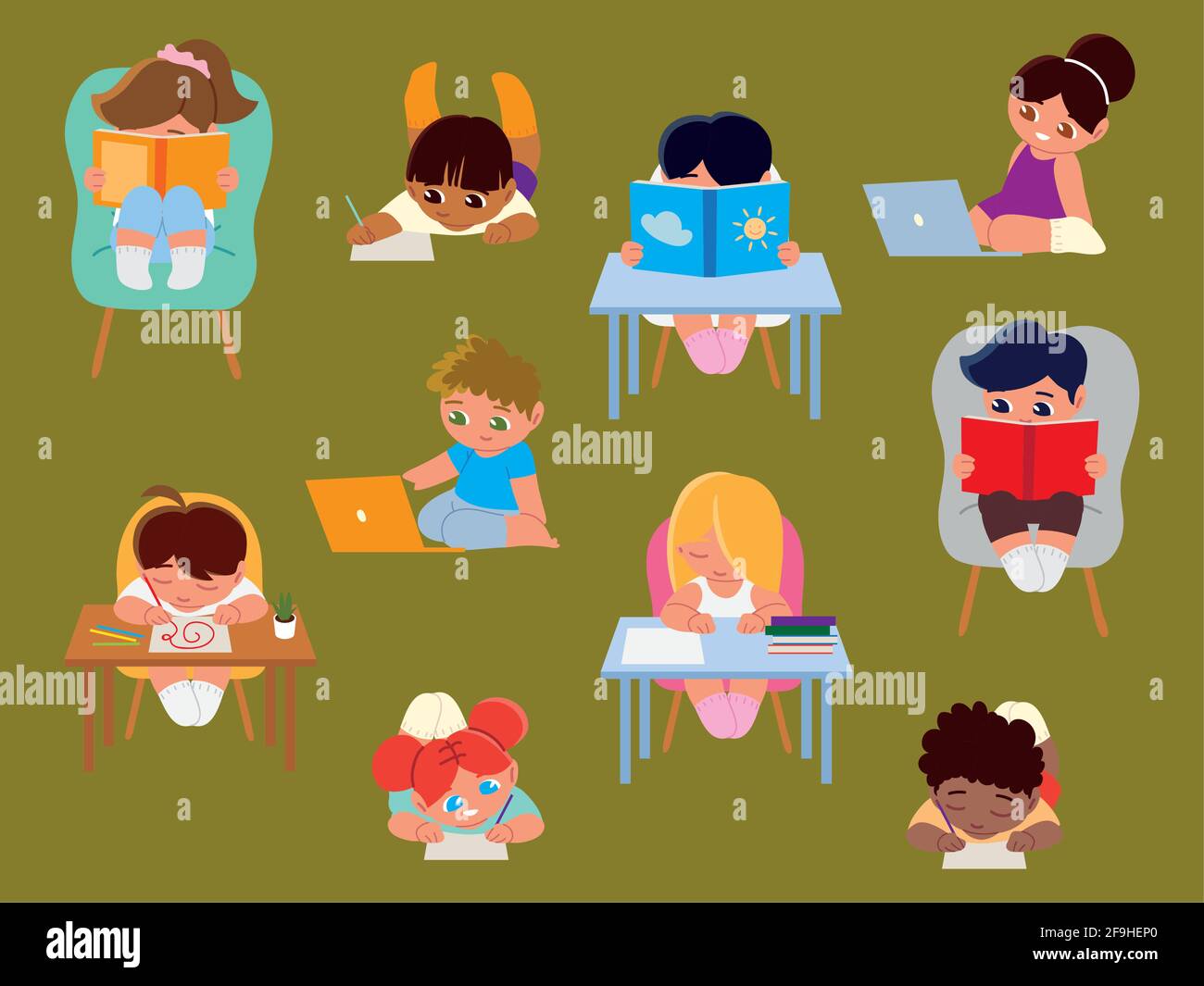 little students characters Stock Vector Image & Art - Alamy