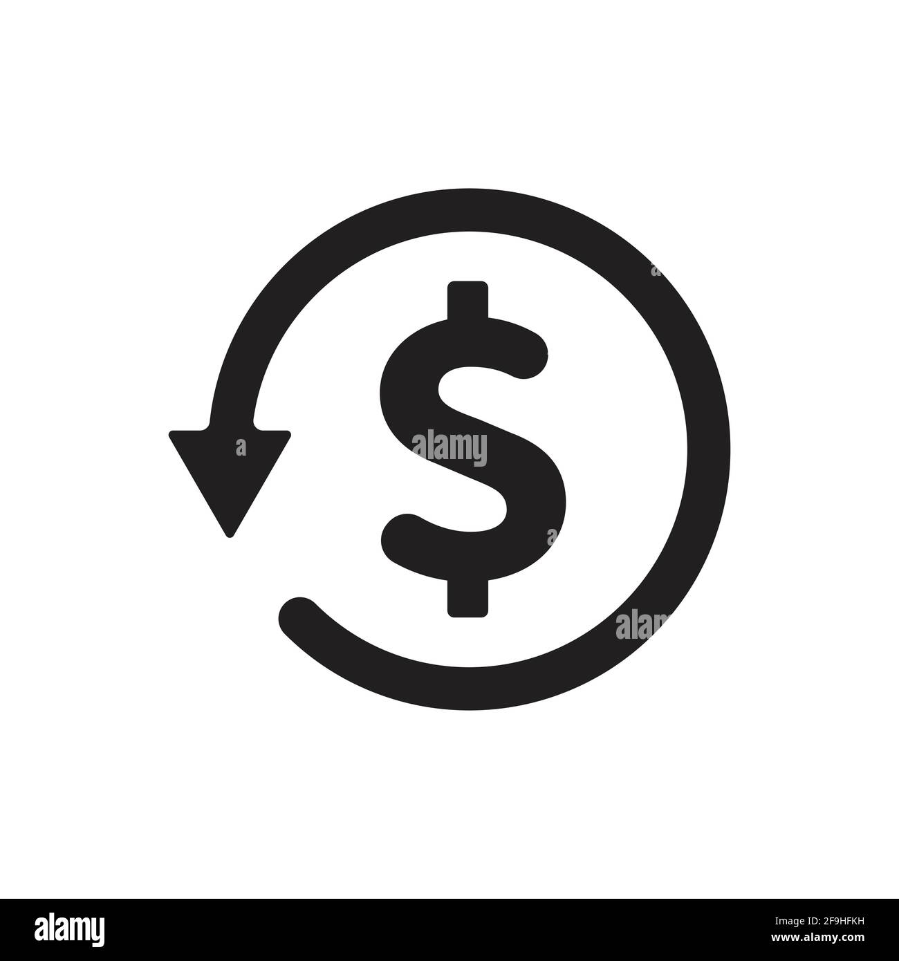 Money back refund investment icon vector, repeat arrow flat design for ...