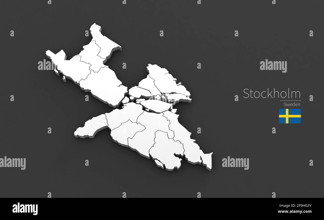 Stockholm City Map. 3D Map Series of Cities in sweden Stock Photo - Alamy