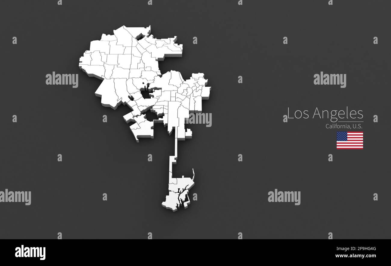 Los Angeles City Map. 3D Map Series of Cities in U.S Stock Photo - Alamy