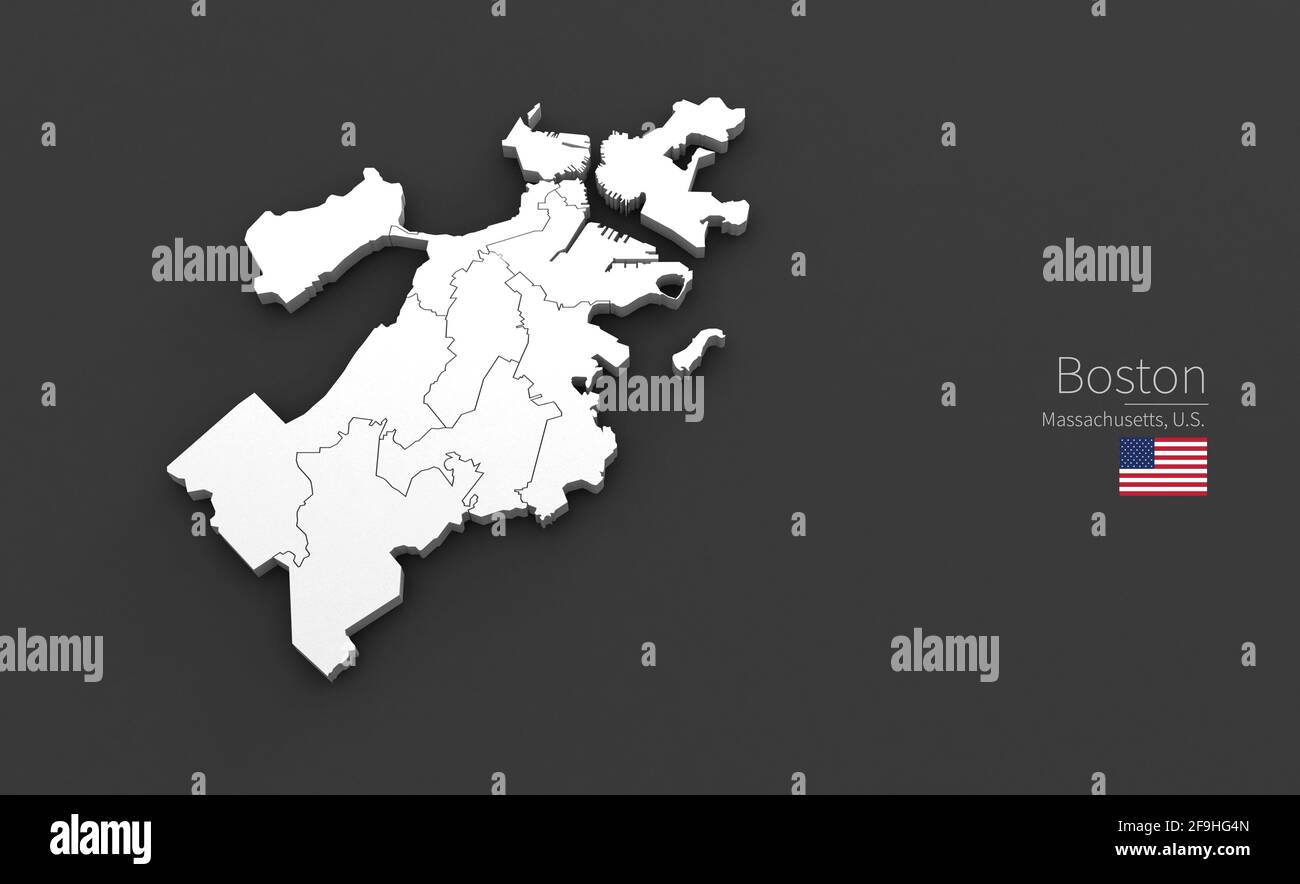 Boston City Map 3D Map Series Of Cities In Massachusetts Stock Photo boston-city-map-3d-map-series-of-cities-in-massachusetts-stock-photo