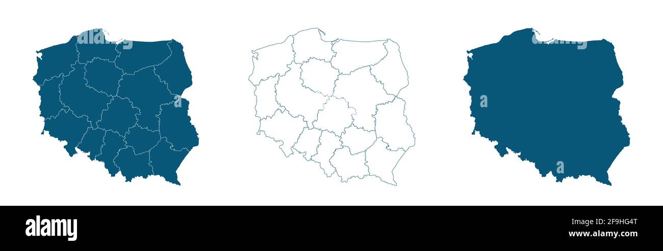 Poland Political Map with capital Warsaw, national borders, most ...