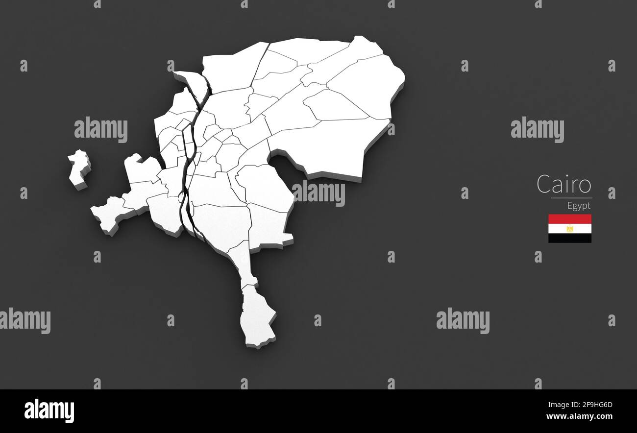 Cairo City Map. 3D Map Series of Cities in Egypt Stock Photo - Alamy
