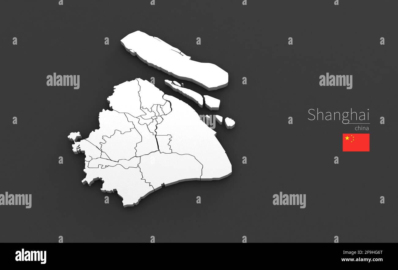 Shanghai City Map. 3D Map Series of Cities in China Stock Photo - Alamy
