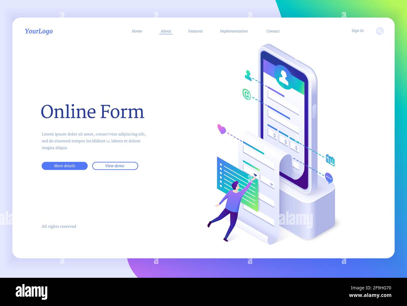 Online form banner. Web application for registration account, digital ...