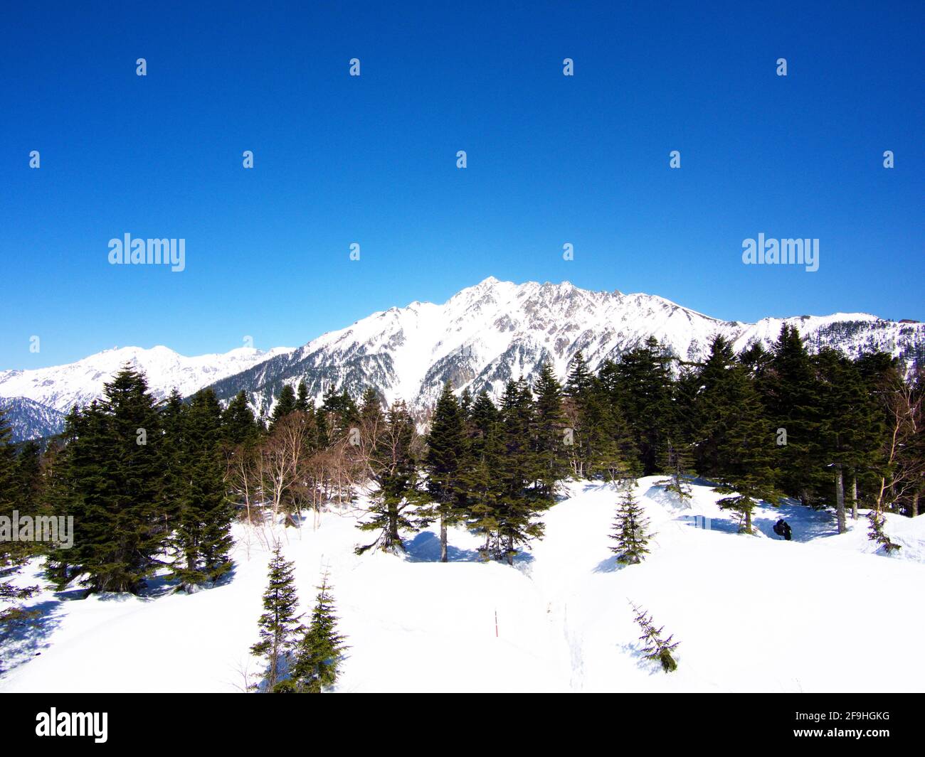 A Snow Mountain view from Shinhotaka Ropeway in Gifu Prefecture ...