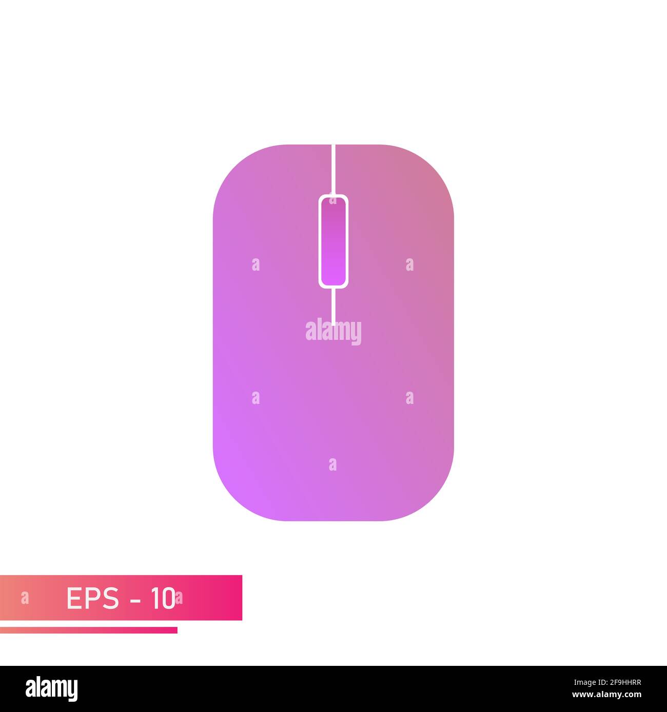 Computer mouse, rectangular shape with a wheel in pink gradients. On a ...