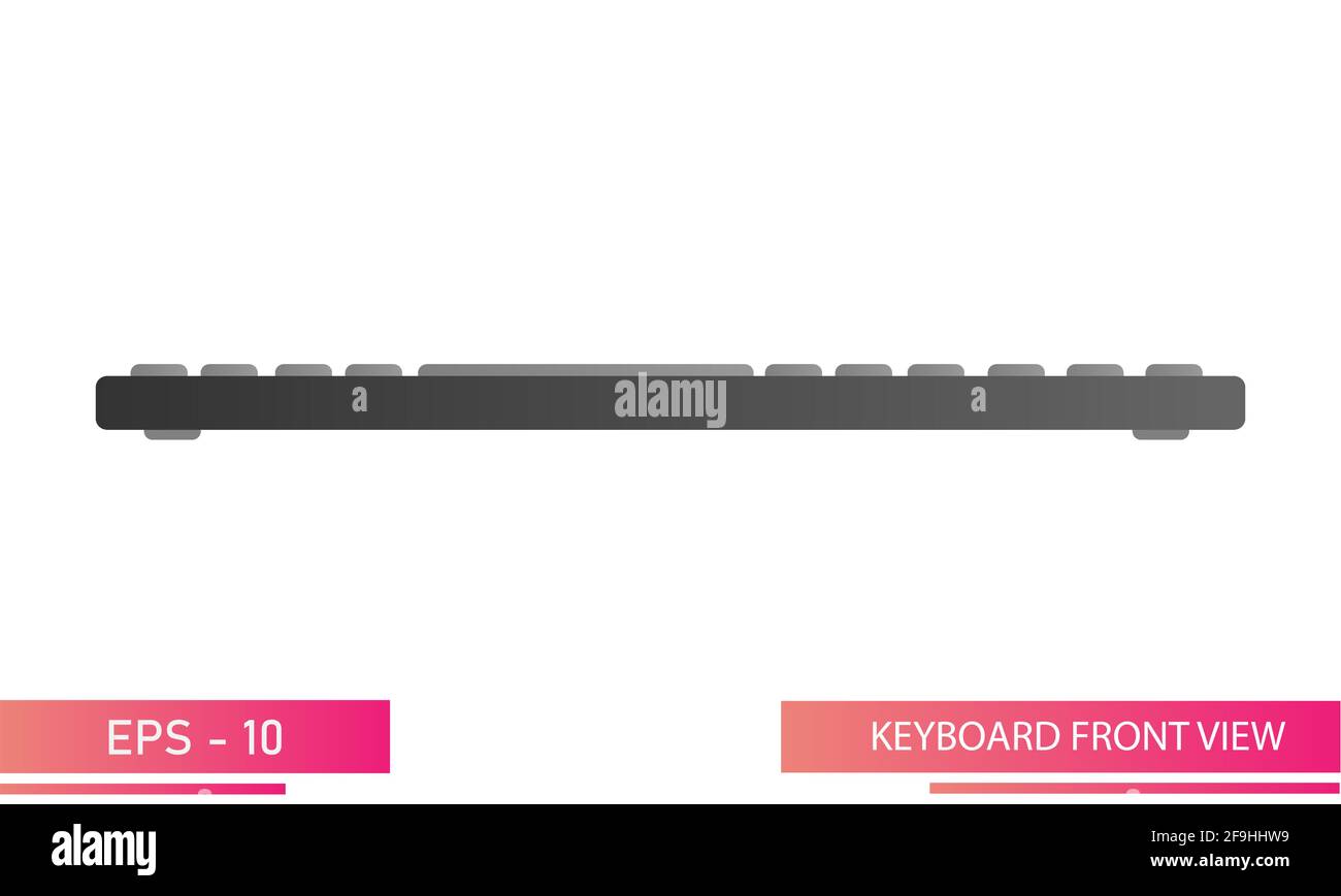 Dark keyboard in gradient design, front view. Realistic design. On a ...