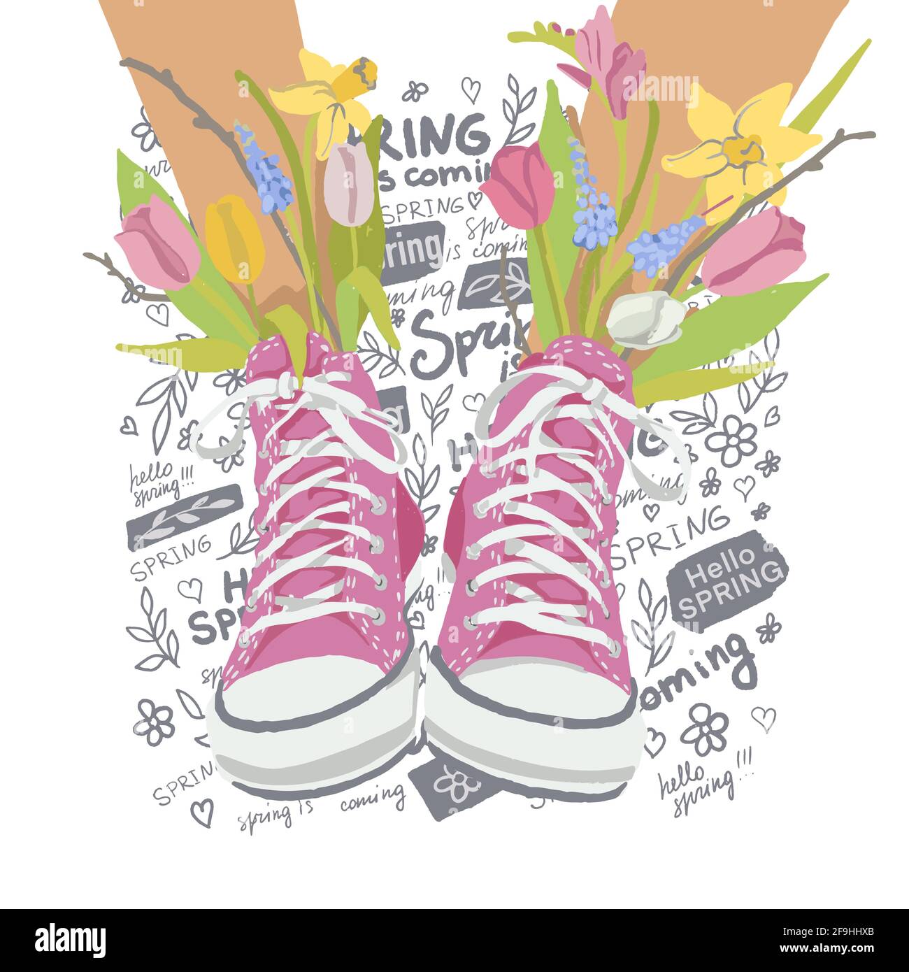 Spring is coming, seasonal blossom and flourishing Stock Vector Image ...