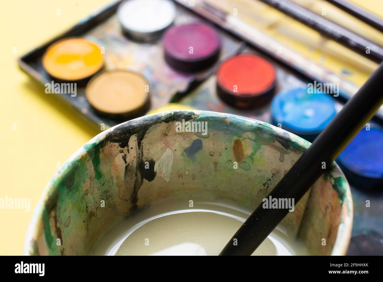 Painting and drawing. Child Learning in art class Stock Photo - Alamy