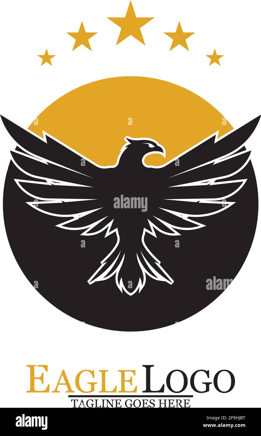 Falcon Eagle Bird Logo Template Vector Icon Stock Vector Image & Art ...