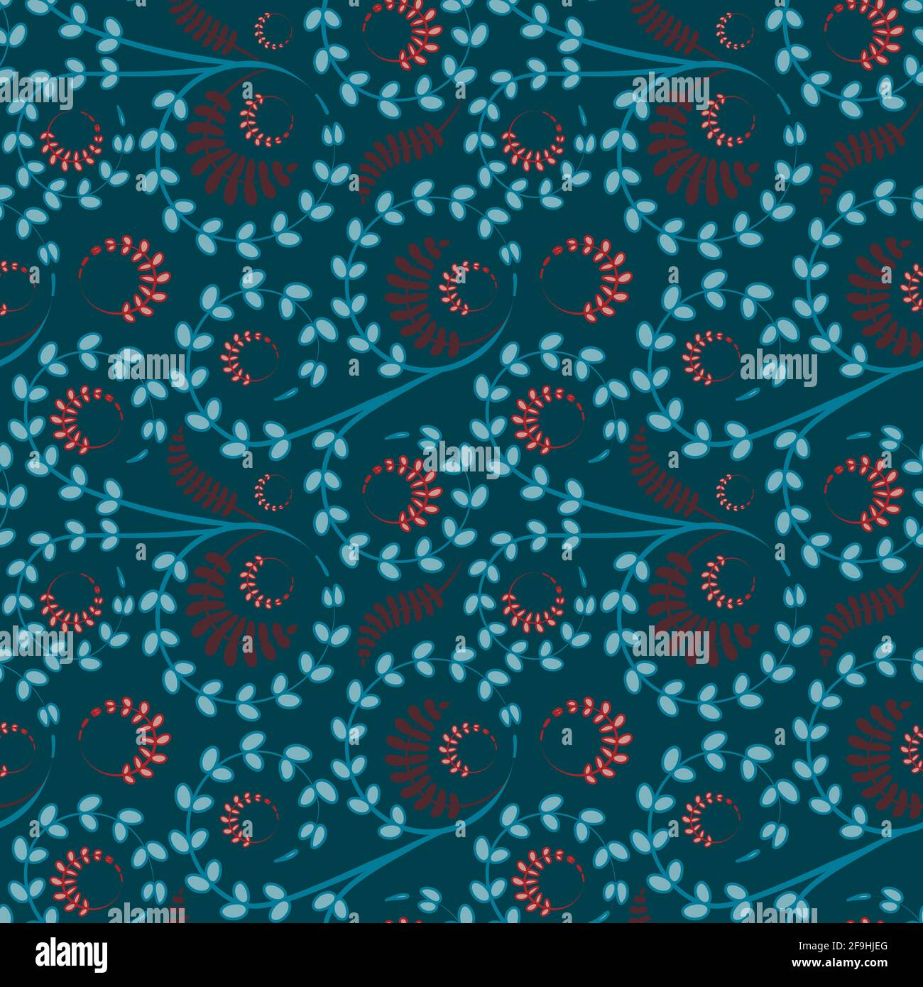 Seamless texture, pattern on a square background - flowers and leaves ...