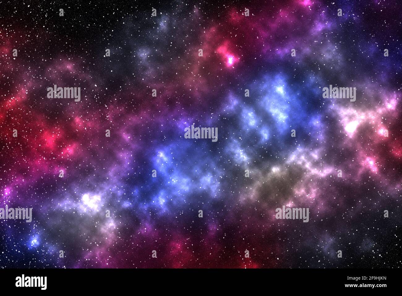 Colorful abstract illustration of nebulae and galaxies in outer space ...