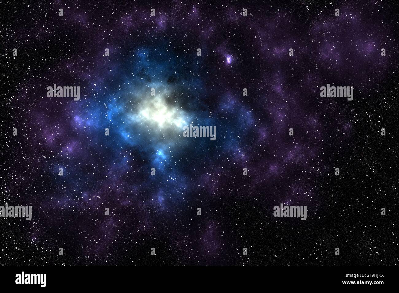 Colorful abstract illustration of nebulae and galaxies in outer space ...