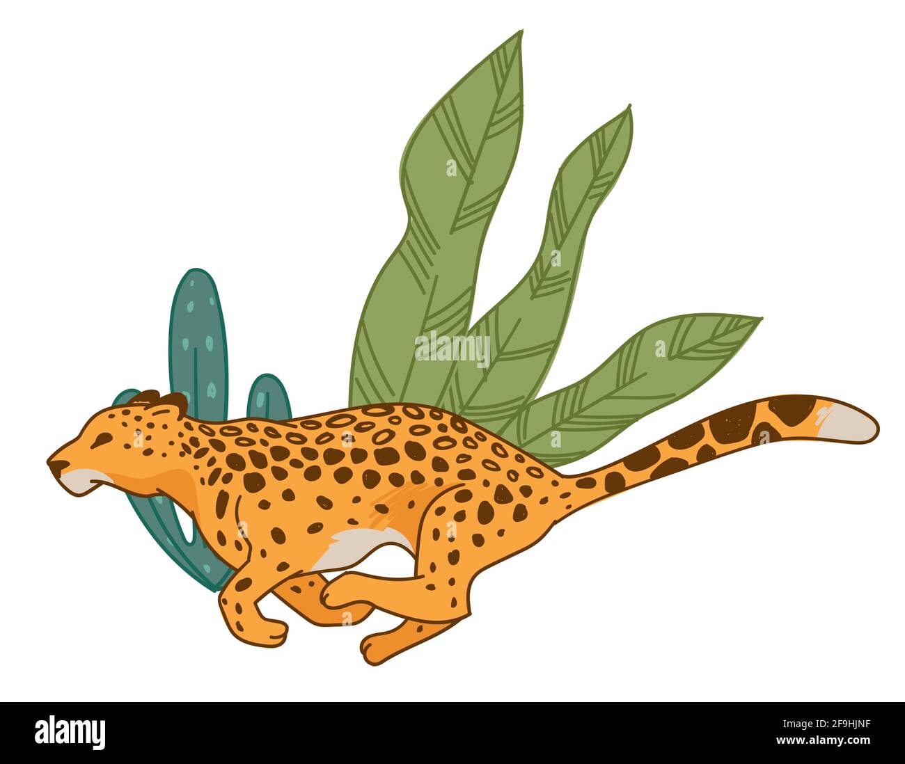 Leopard running Stock Vector Images - Alamy