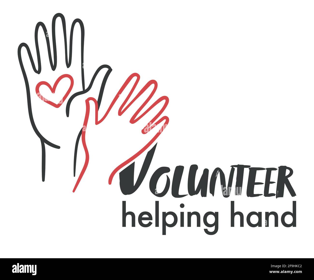 Volunteer helping hand, volunteering organization Stock Vector Image ...