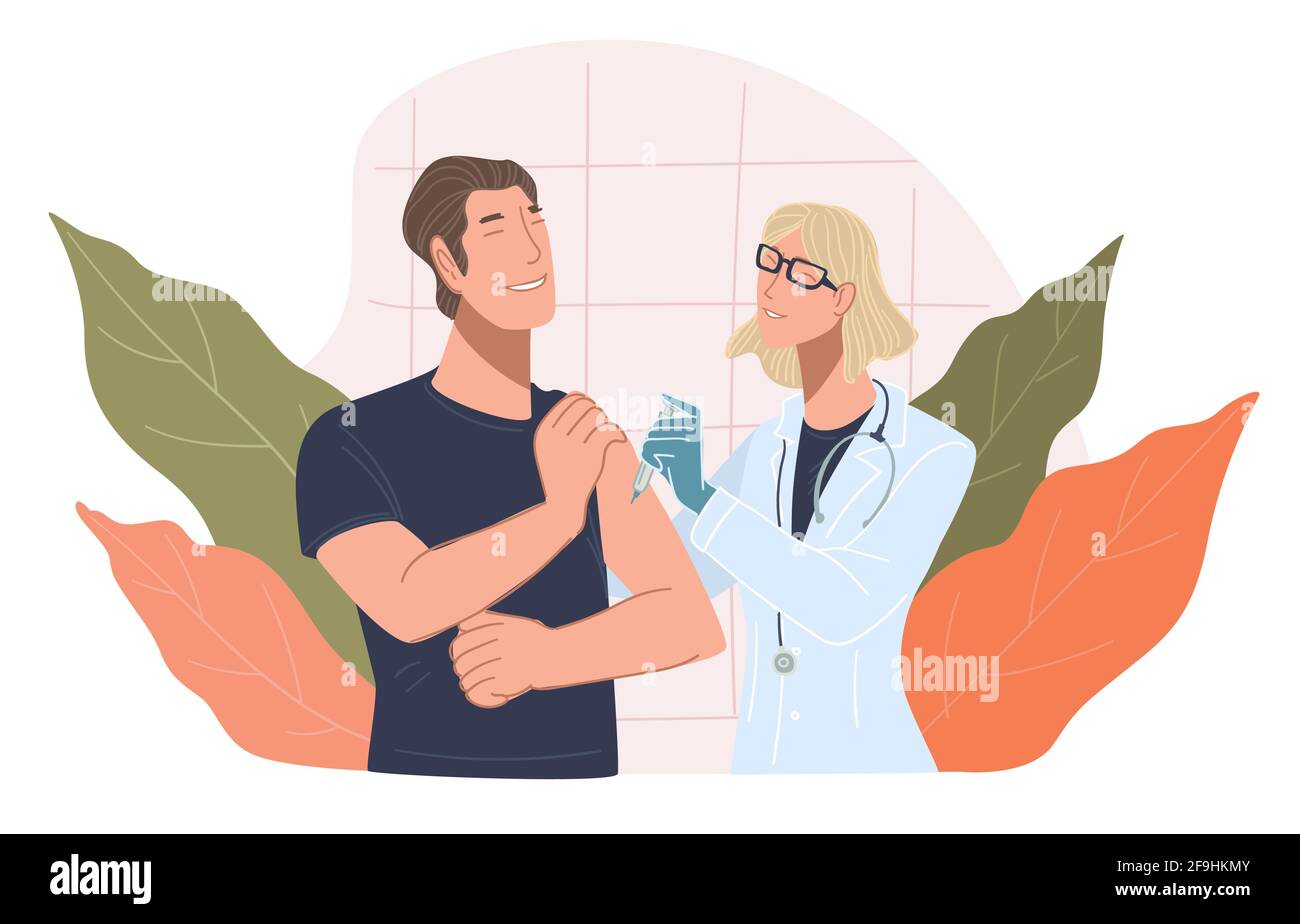 Vaccination health protection male Cut Out Stock Images & Pictures - Alamy