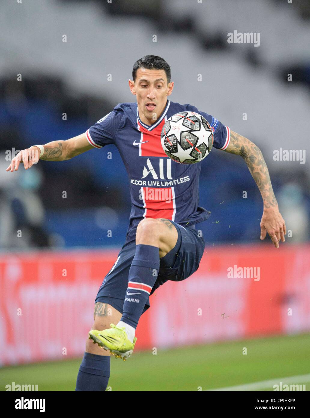 Angel DI MARIA (PSG) action, football Champions League, quarter-finals ...