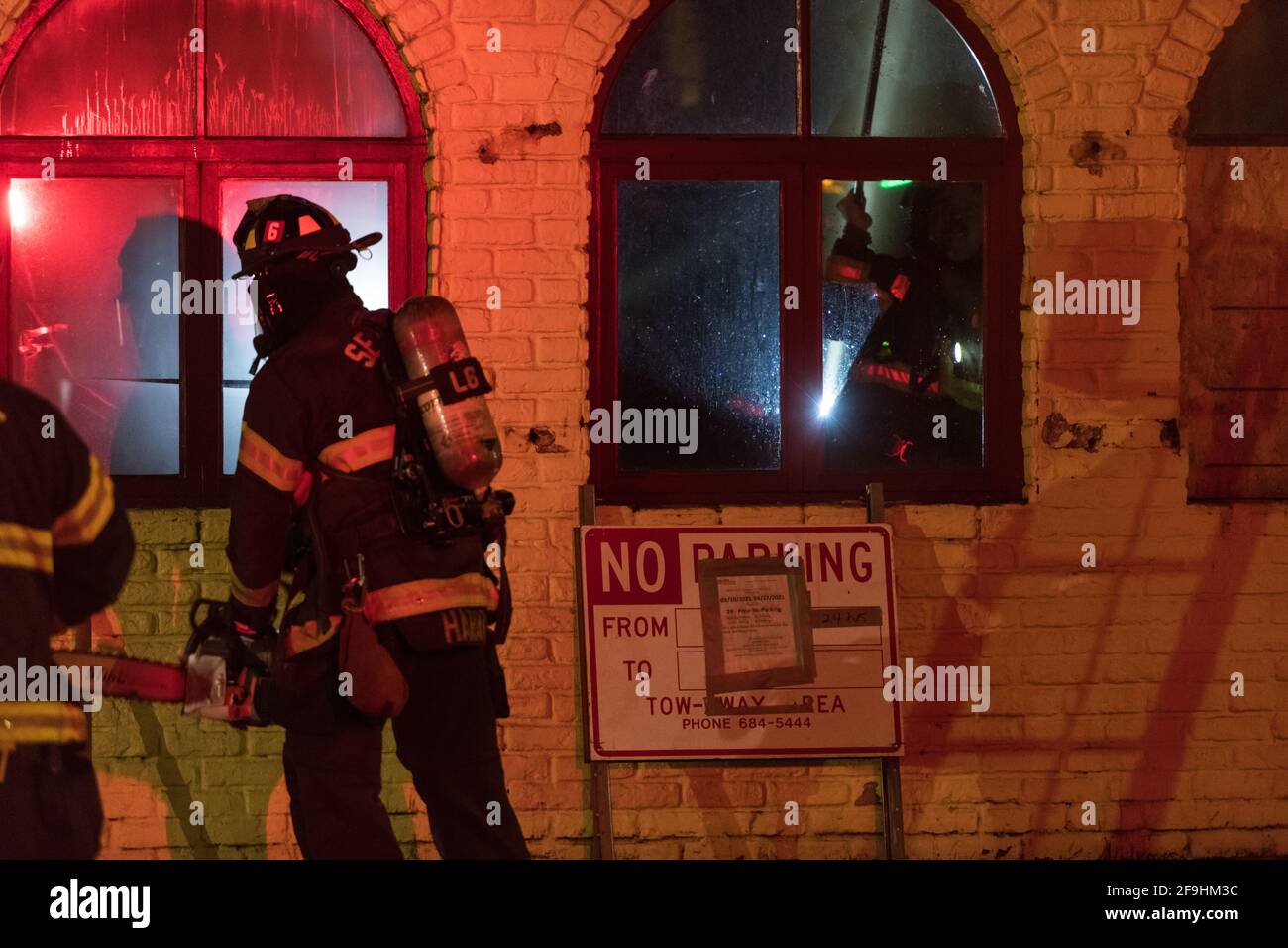 Seattle, USA. 18th Apr, 2021. Seattle Fire Department putting out ...