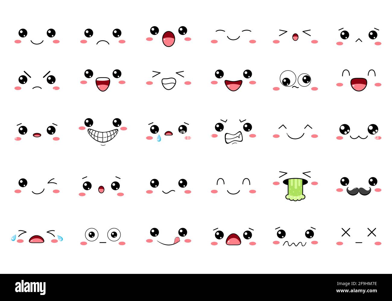 Premium Vector Kawaii Emoji Chibi Vector Set Emoticon Character In Cute ... Premium Vector Kawaii Emoji Chibi Vector Set Emoticon Character In Cute ...