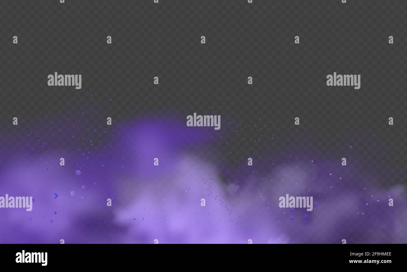 Purple dust. Abstract blurry smoke with purple particles. Violet smoke ...