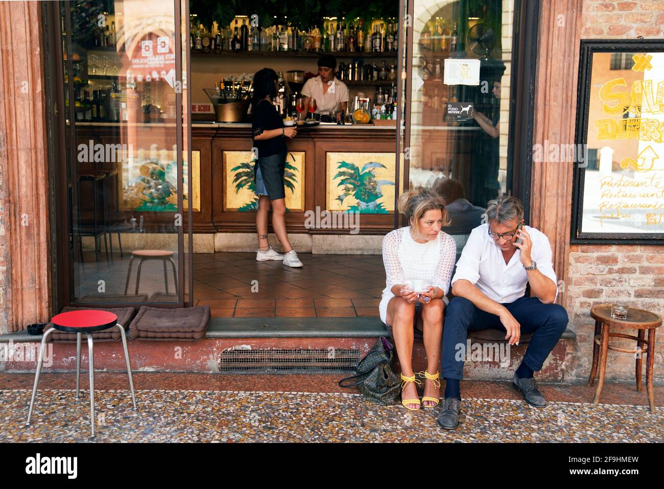 a bar in city center, Bologna, Emilia Romagna, Italy Stock Photo - Alamy