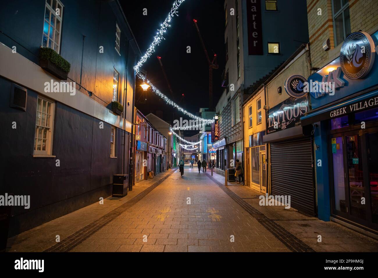 Cardiff, UK. 31 December 2020. The busiest streets in Cardiff are very ...