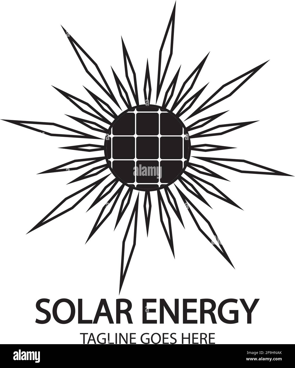 Solar energy panel and sun icon isolated on white background Stock ...