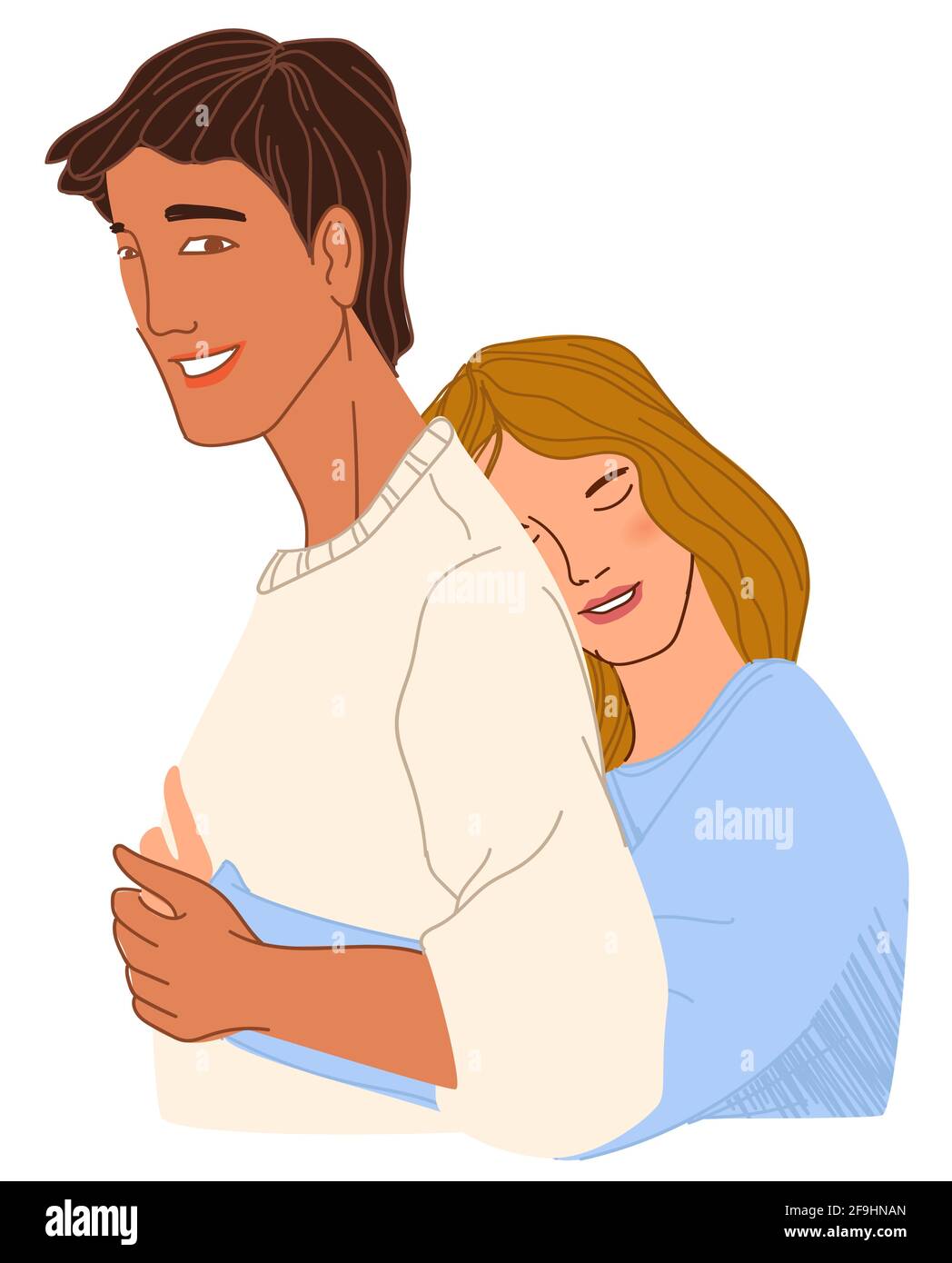 Friendship cuddling Stock Vector Images - Alamy