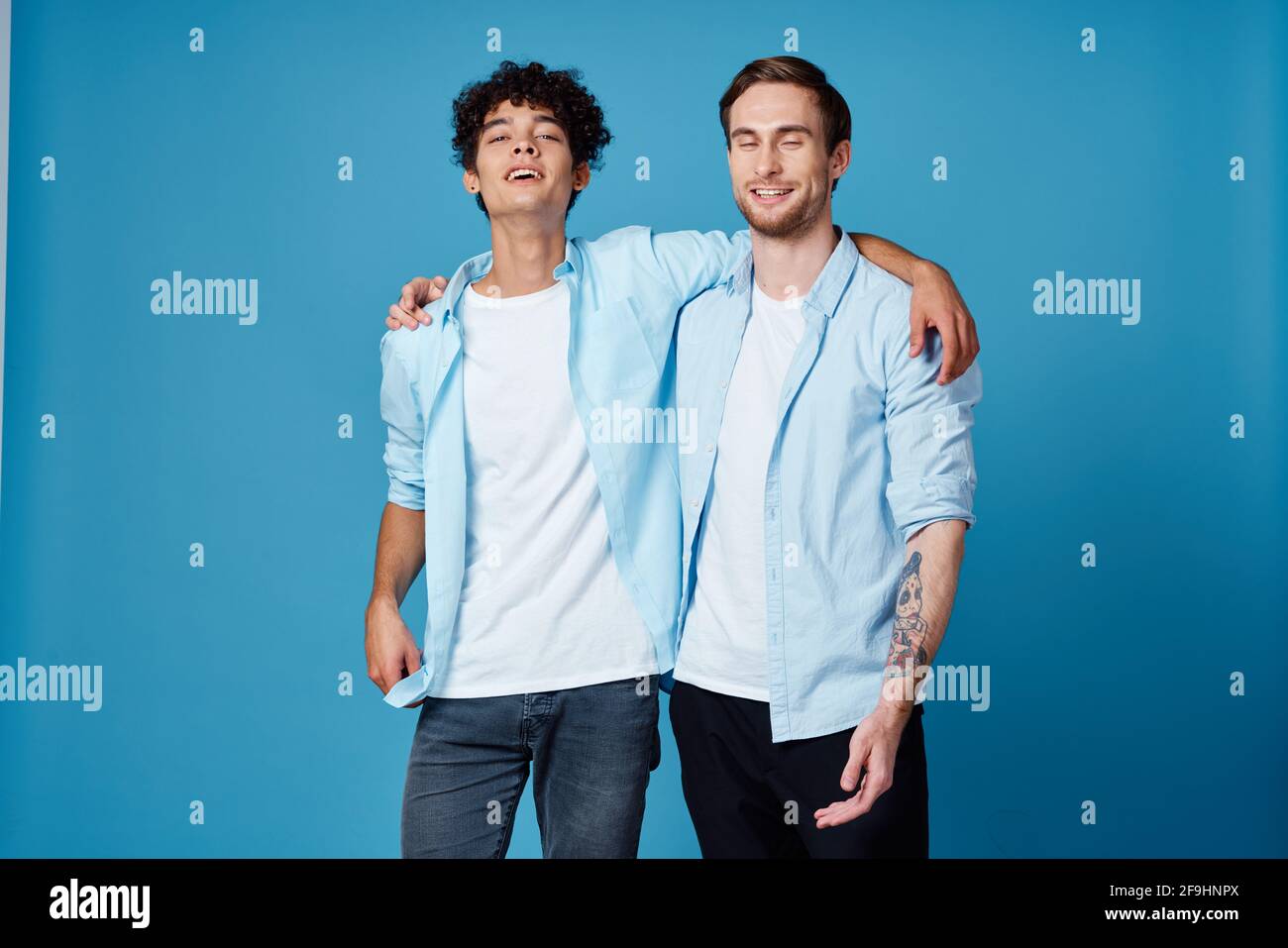 Two Best Friends Standing Side By Side High Resolution Stock ...