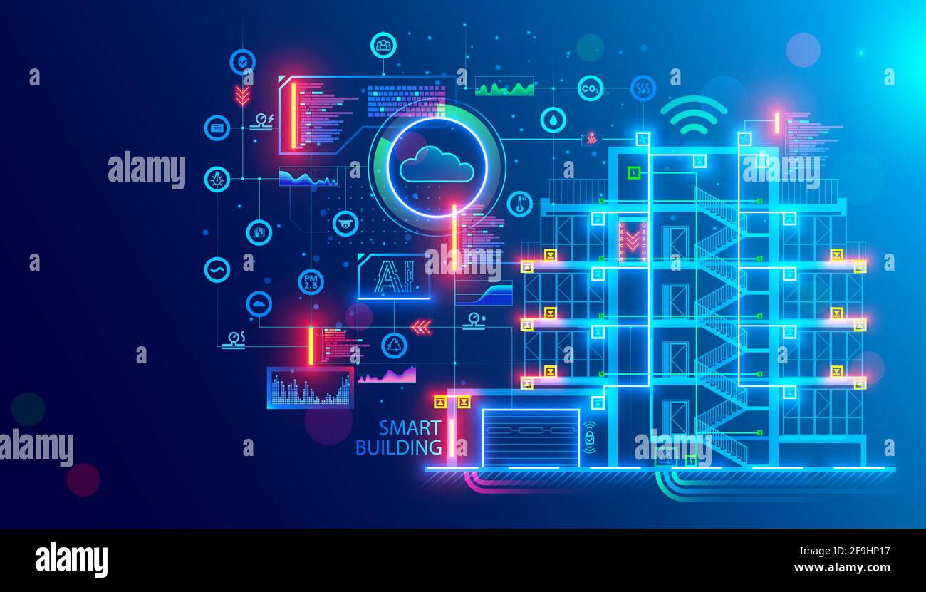 Modern electricity system schematic Stock Vector Images - Alamy