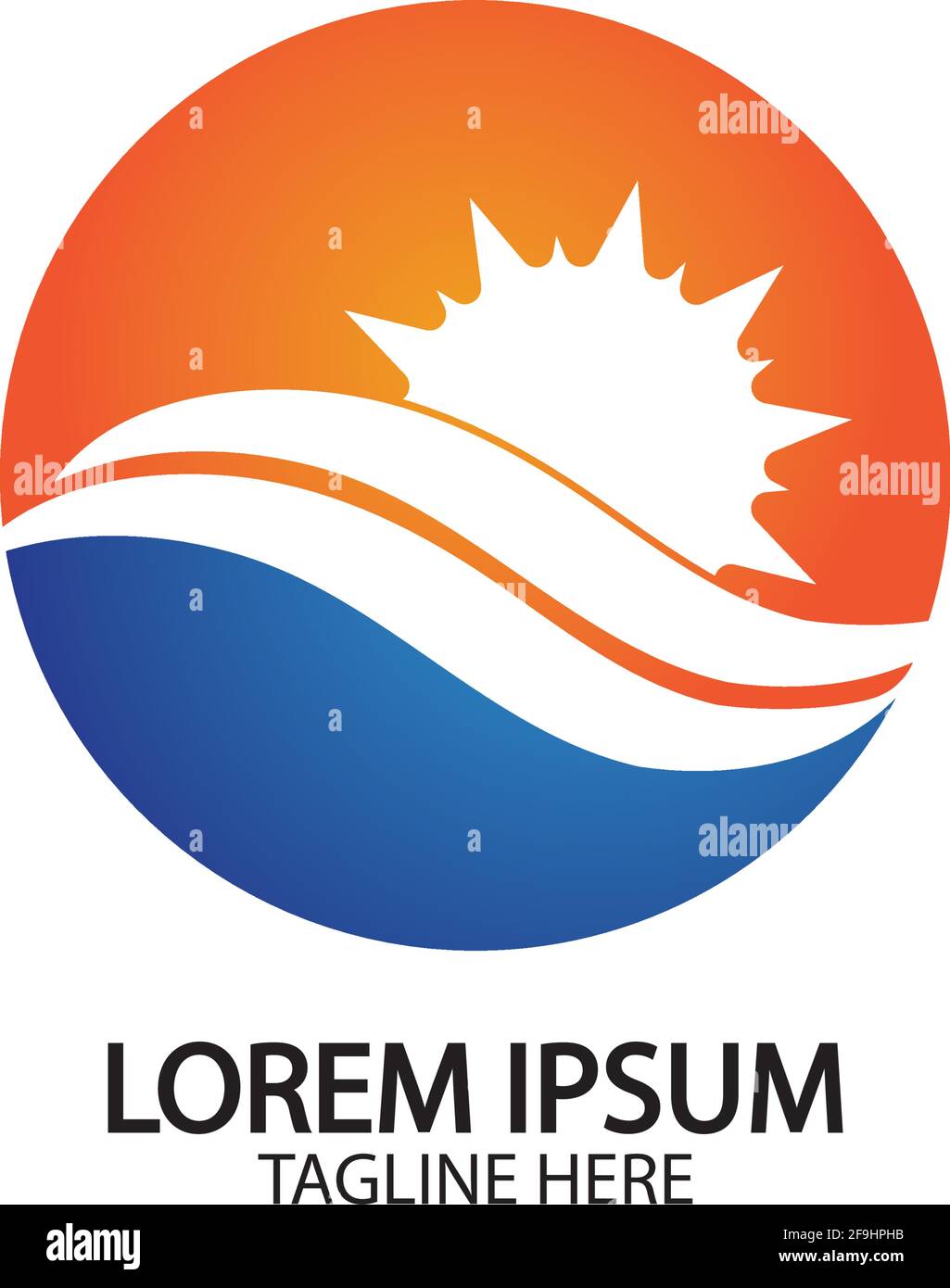 Water wave and sun icon vector illustration design logo Stock Vector ...