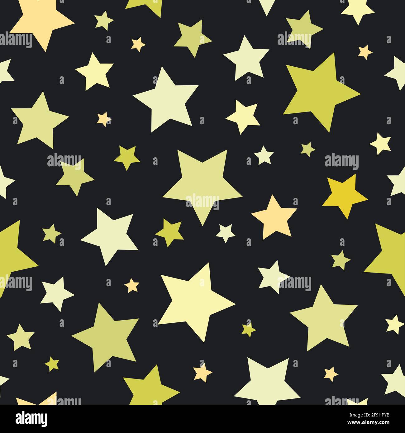 Seamless abstract pattern with big sharp yellow stars on black ...