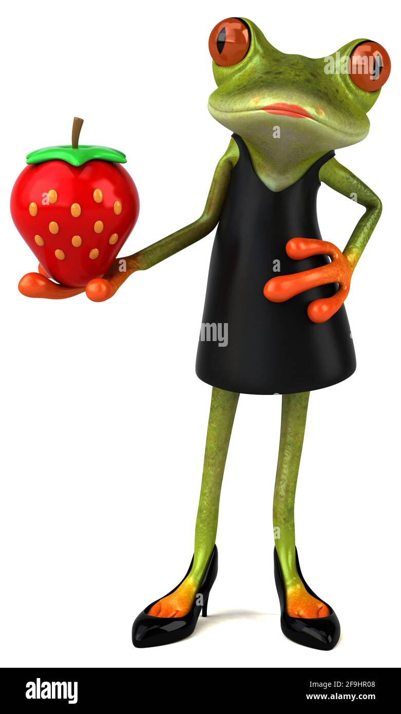 Fun frog - 3D Illustration Stock Photo - Alamy