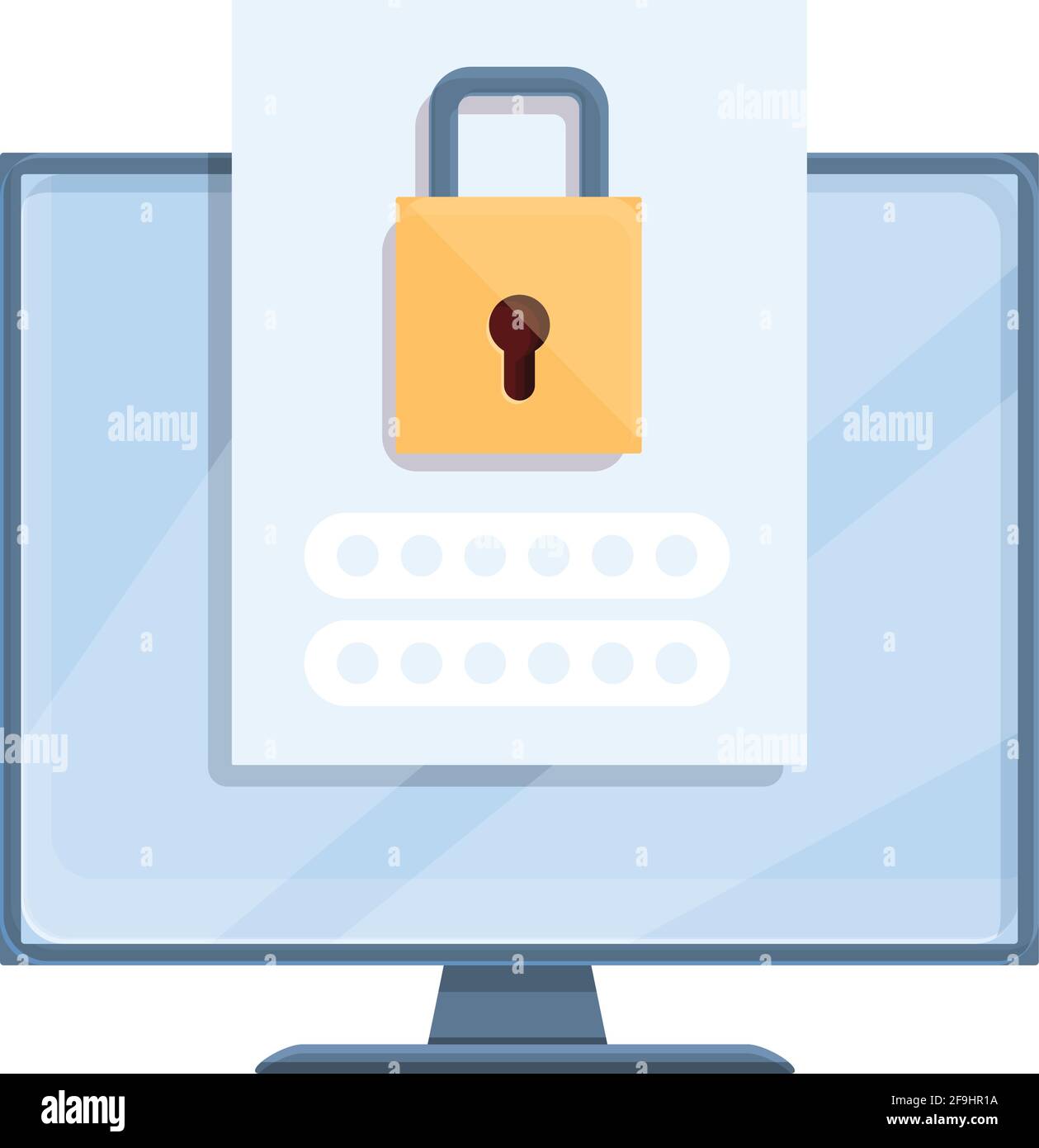 Monitor password protection icon. Cartoon of Monitor password ...