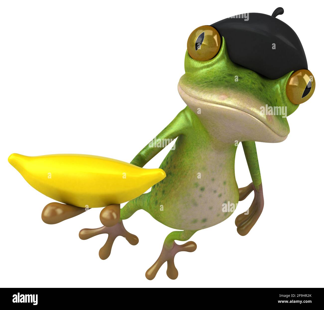 Fun french frog - 3D Illustration Stock Photo - Alamy