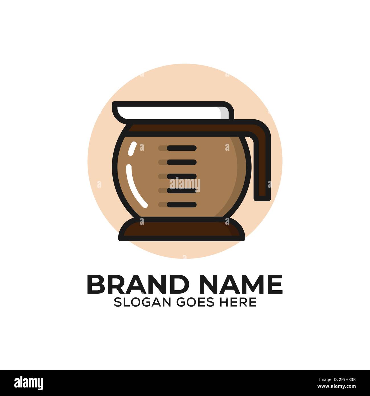 Hot coffee server logo vector illustration, coffee shop logo icon with ...
