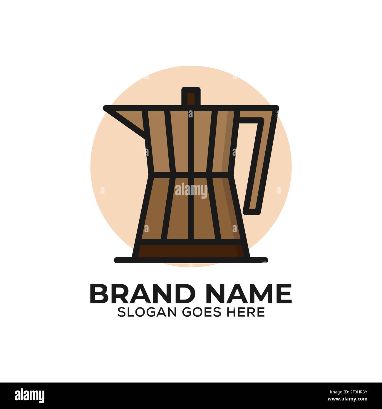 moka pot flat design logo vector illustration, coffee shop logo icon ...
