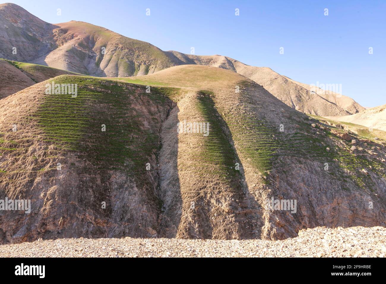 Sandy rocky mountains of the Judean Desert. Israel Stock Photo - Alamy