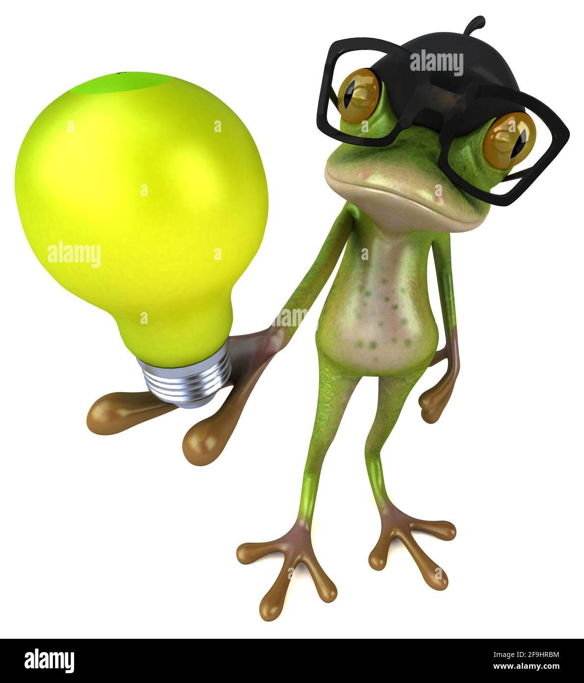 Fun french frog - 3D Illustration Stock Photo - Alamy