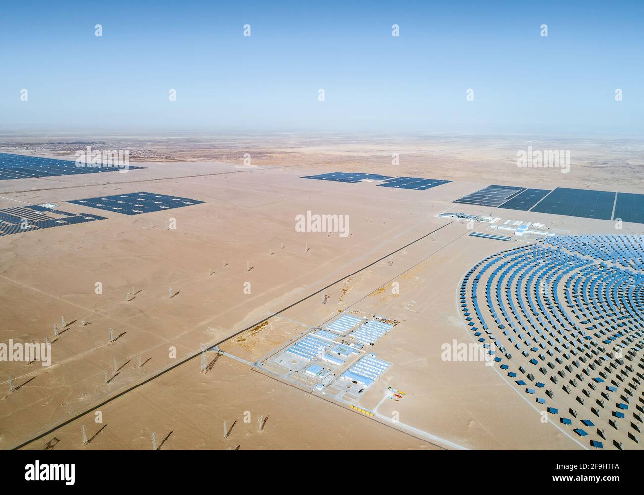 Aerial photo of solar thermal power plant Stock Photo - Alamy