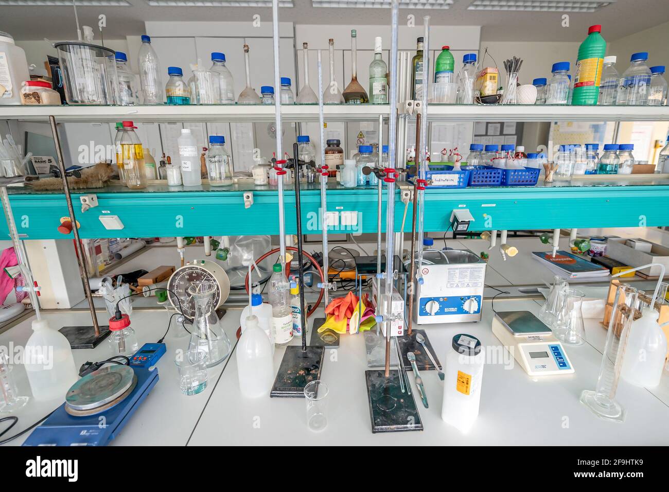 15.02.2021 Koblenz Germany chemistry laboratories in science classroom ...
