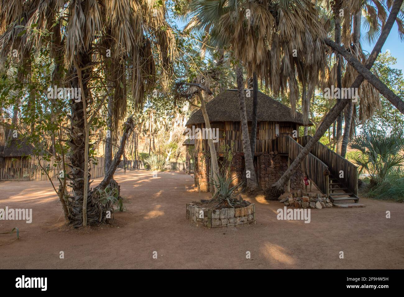 Epupa Falls Lodge on the Kunene River in northern Namibia Stock Photo ...