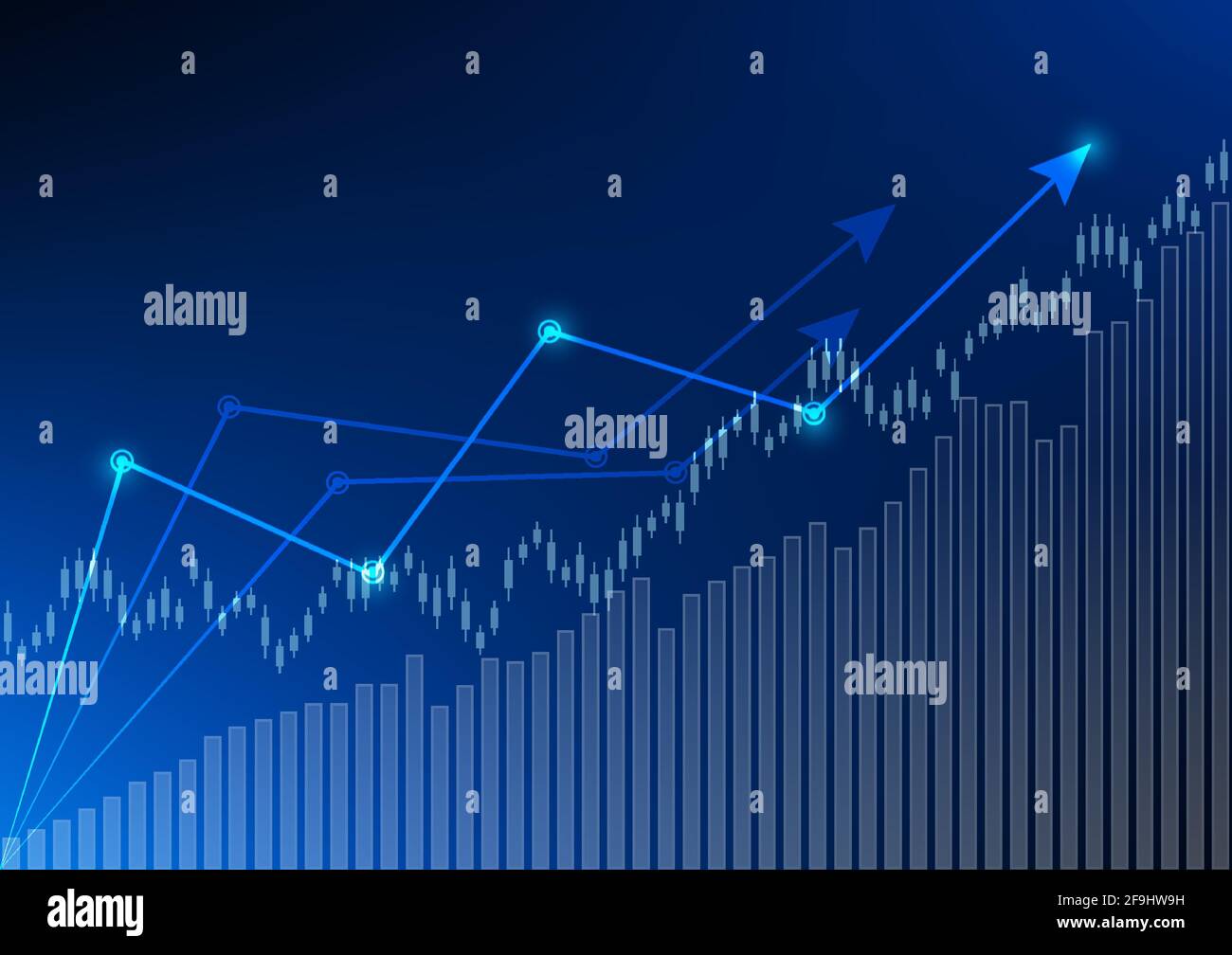Abstract arrow growth and success graph business stock market sign ...