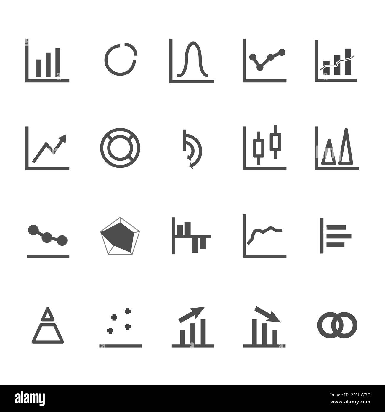 Business graph graphic icon. Linear growth chart finance vector ...