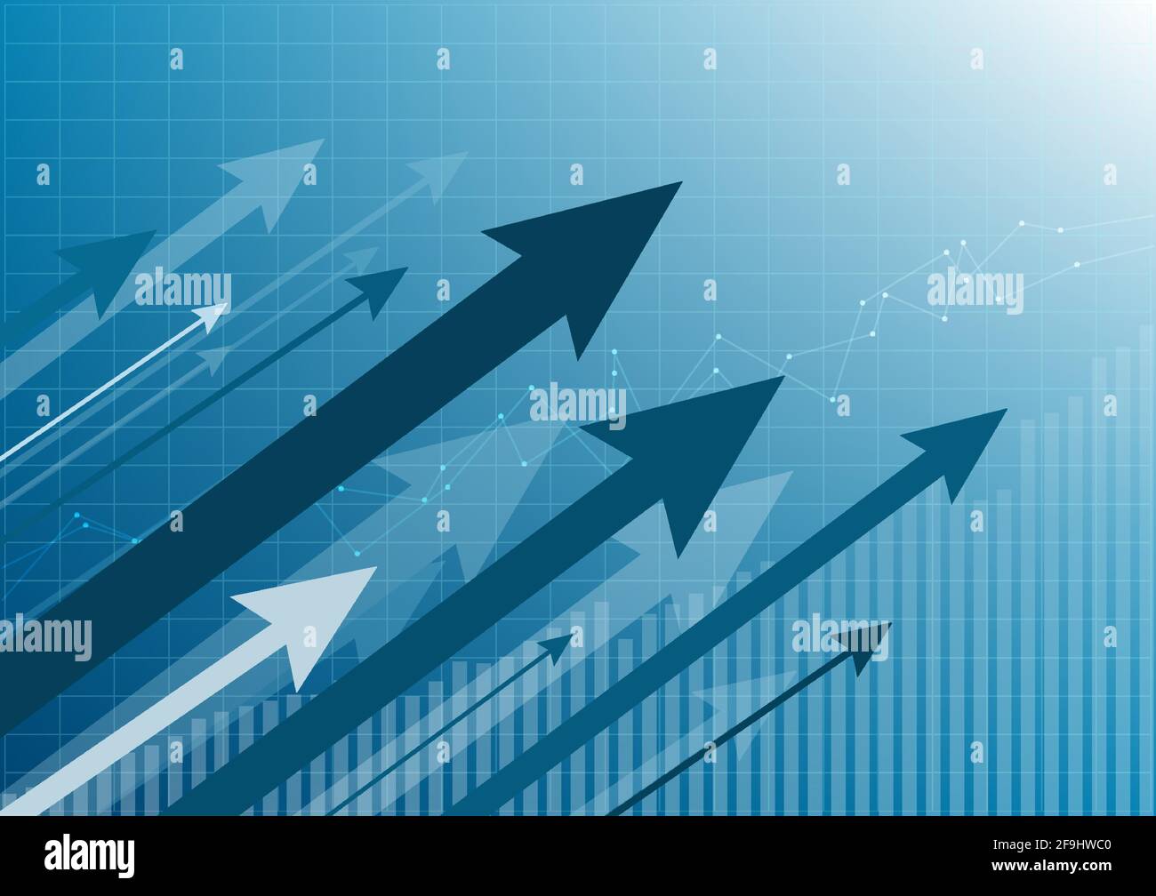 Abstract arrow growth and success graph business stock market sign ...