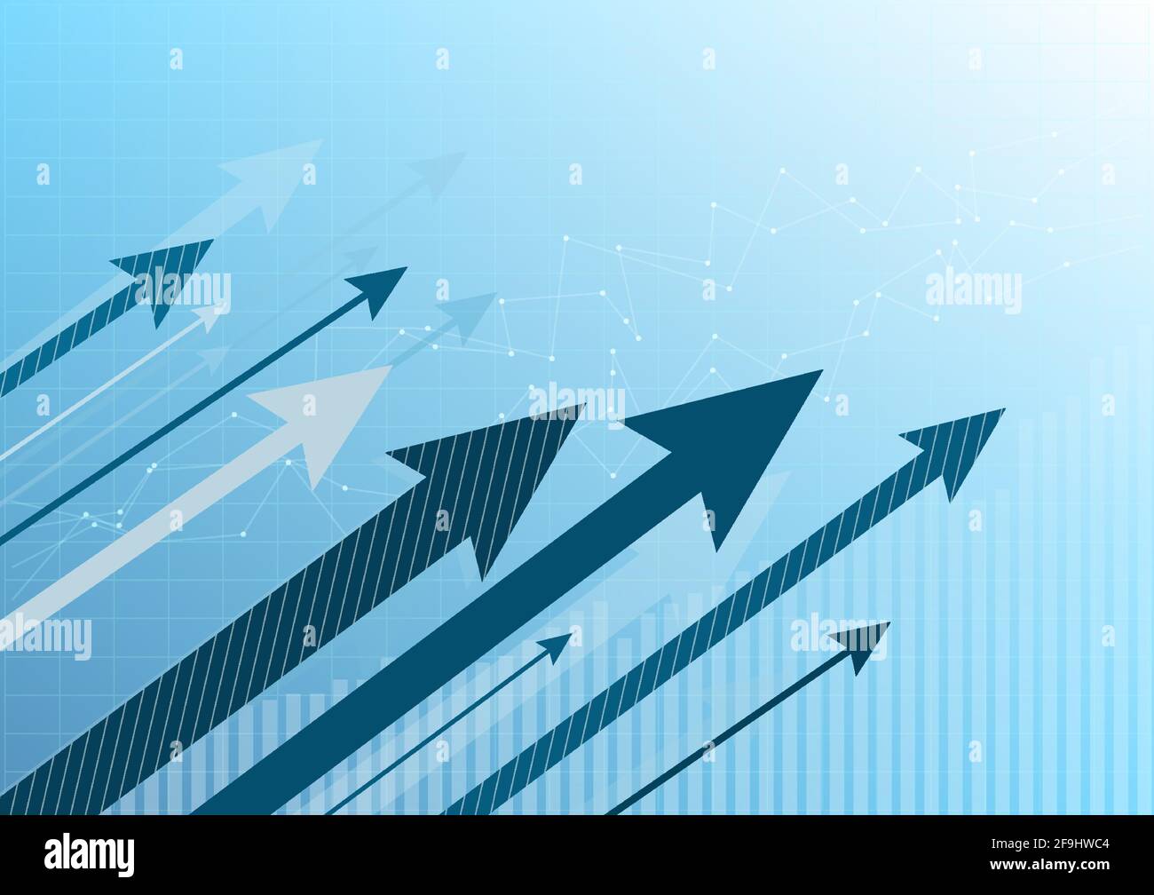 Abstract arrow growth and success graph business stock market sign ...